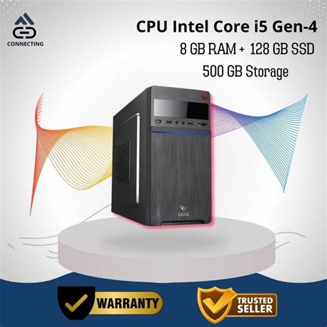 Jual CPU PC Komputer Intel Core I5 Gen 4 RAM 8GB SSD Rakitan Office Shopee Indonesia