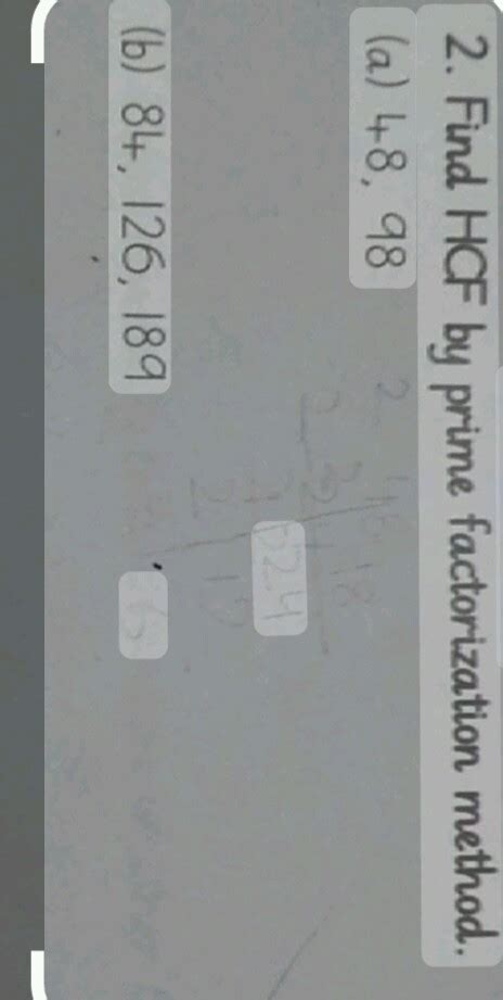 2 Find Hcf By Prime Factorization Method A 48 Studyx 2 Find Hcf By Prime Factorization Method A 48 Studyx