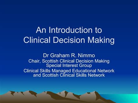 clinical decision making 1 pdf