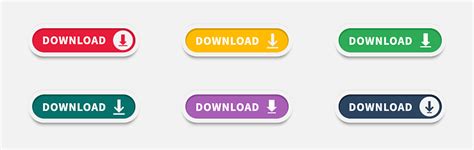 화살표 아이콘이 있는 다운로드 버튼 업로드 아이콘을 클릭합니다 Ui Ux 웹사이트 모바일 애플리케이션을 위한 클라우드 아이콘 푸시 버튼을 저장합니다 여기를 클릭하십시오 벡터
