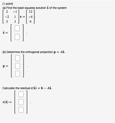 Solved Point A Find The Least Squares Solution Of The Chegg