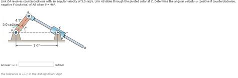 Solved Link Oa Revolves Counterclockwise With An Angular