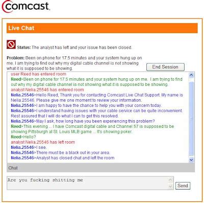 Pissing And Moaning Surprisingly Comcast Live Chat Doesn T Pass The Turing Test