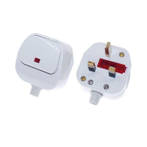 UK Pin Switch V A AC Power Plug With Switch Male Electrical Socket Fused Connect Cord