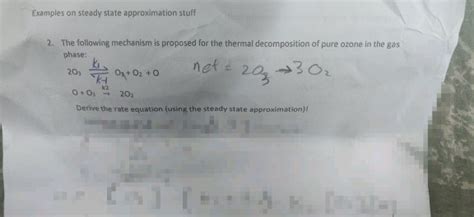 Solved Examples On Steady State Approximation Stuff The Chegg Com