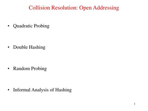 Ppt Collision Resolution Open Addressing Powerpoint Presentation