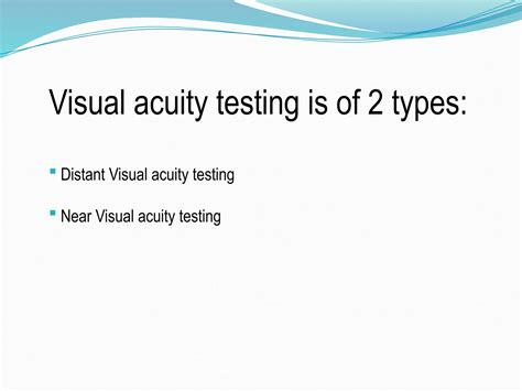 Visual Acuity How To Perform Various Visual Acuity Tests Pptx