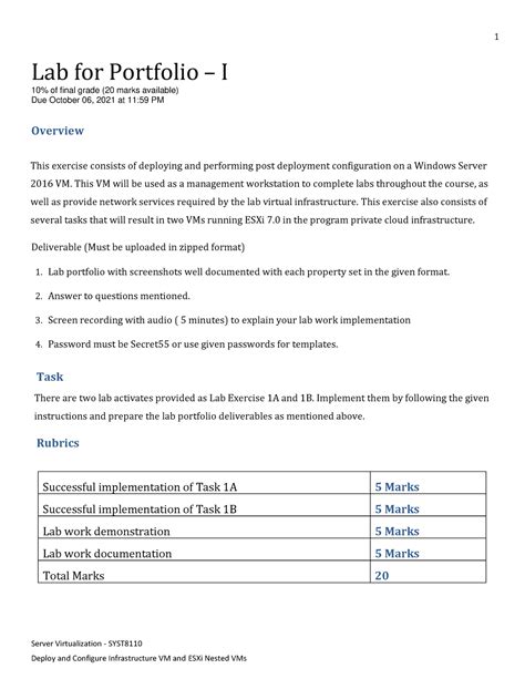 lab 1 lab assignment 1 server virtualization syst deploy and