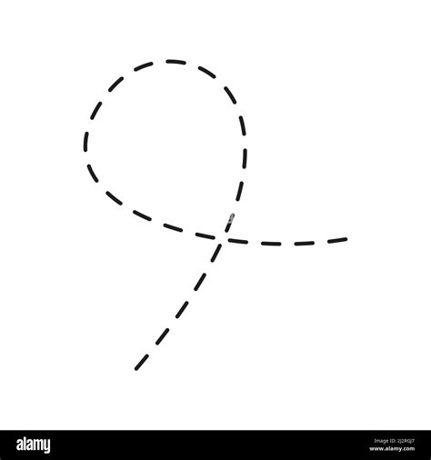 Line Dotted Curve Route Traffic Element Dots Linear Path Vector