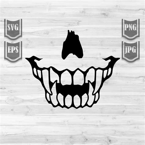 Sharp Scary Teeth Svg File Teeth Clipart Scary Skull Etsy