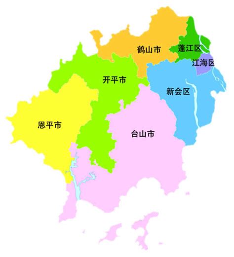 江门地图镇区划分江门各区域划分地图 伤感说说吧