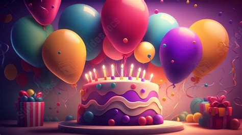 Party Cake Birthday Balloons Powerpoint Background For Free Download Slidesdocs