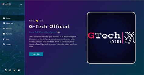 GitHub Gtech Official Modern Personal Portfolio