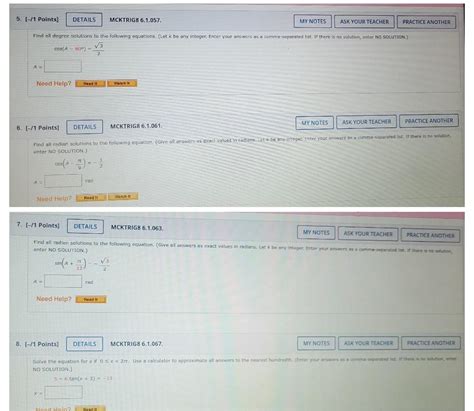 Solved 5 [ 11 Points Details Mcktrig8 6 1 057 My Notes