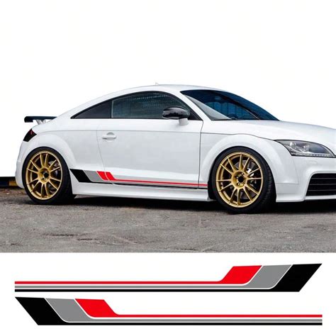 Car Door Side Skirt Sticker Body Long Stripes Decals Waterproof