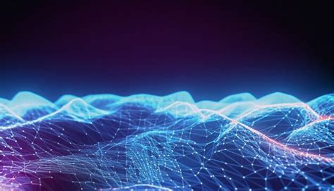 Premium AI Image Digital Data Of Particle Wave And Network Connection