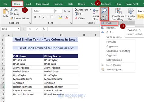 How To Find Similar Text In Two Columns In Excel
