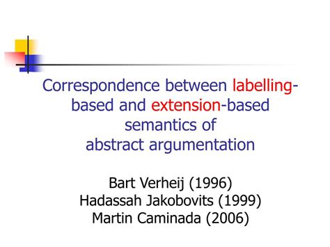 Ppt Argumentation Logics Lecture 3 Abstract Argumentation Semantics
