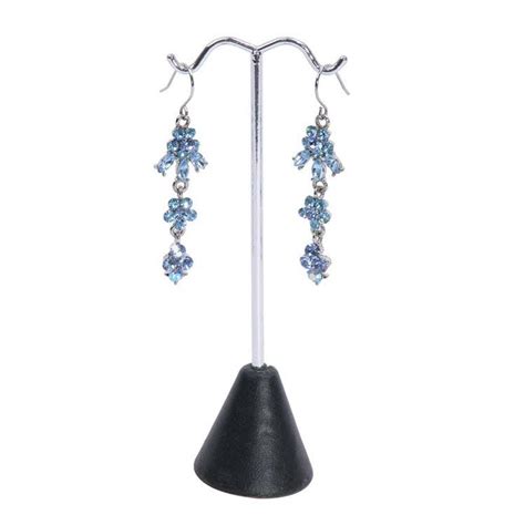Earring Display Stand 4 58h Black Leatherette A1177