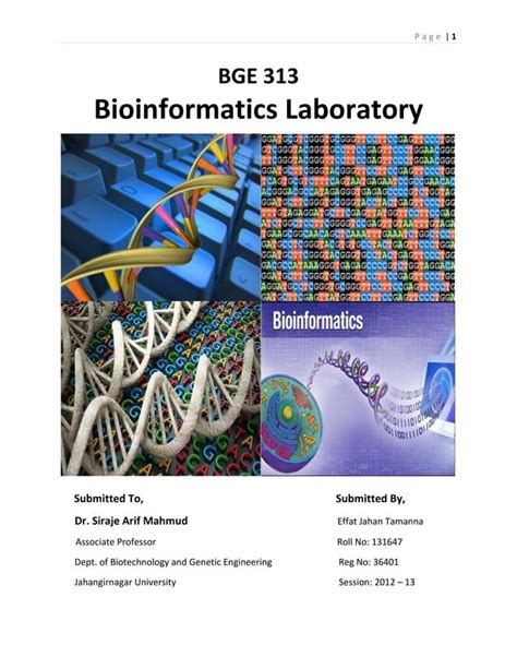 Bioinfomatics Laboratory Pdf