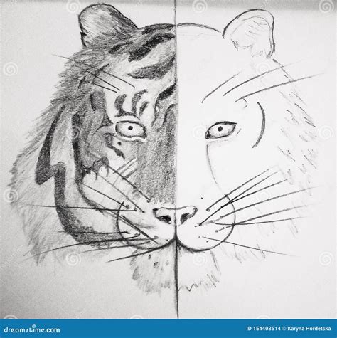 Half Lion Half Tiger Face
