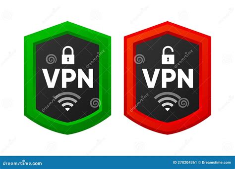 Lock And Unlock Shield VPN Protecting Personal Data With VPN Service Stock Illustration