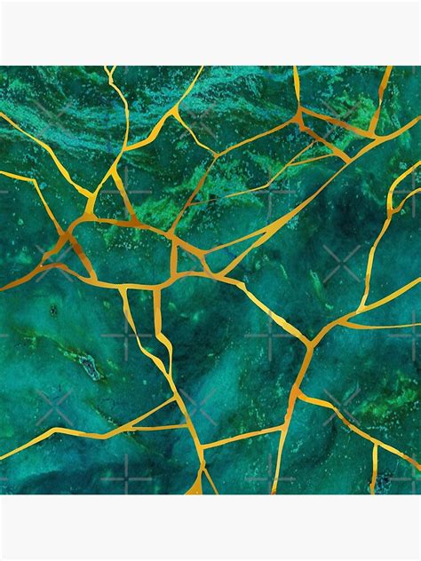 Japanese Kintsugi Jade Green Twist Art Print For Sale By Art