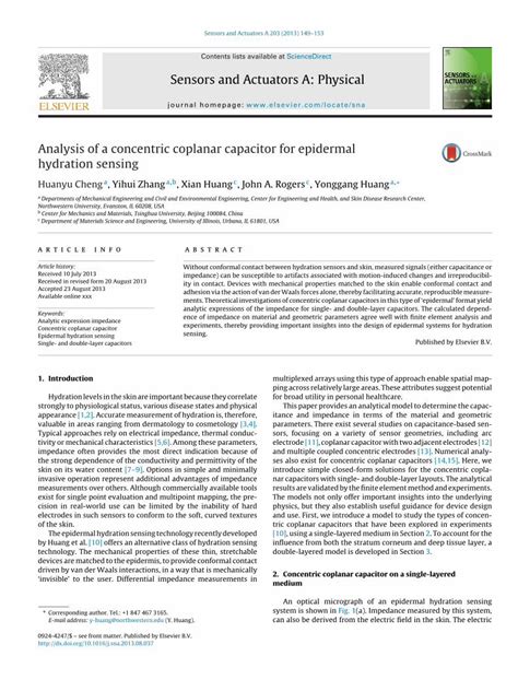 Pdf Analysis Of A Concentric Coplanar Capacitor For Epidermal