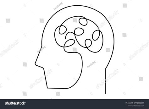 Continuous One Line Drawing Human Brain Stock Vector Royalty Free 2441812187 Shutterstock