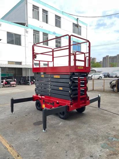 Manual Moving Hydraulic Electric Mobile Scissor Lift Aerial Work Platform Manual Scissor Lift
