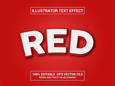 Premium Vector Red Style Text Effect Editable Eps