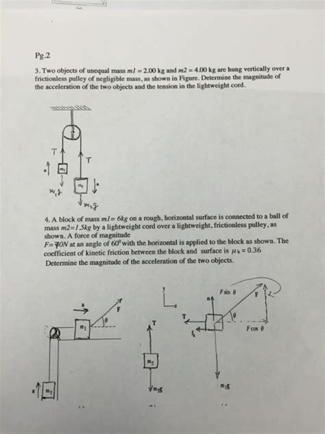 Solved Two Objects Of Unequal Mass Ml M 200 Kg And M2