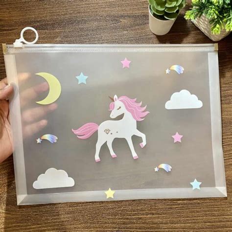 Unicorn Transparent A Size Zipper File Folder CrazyinStyle