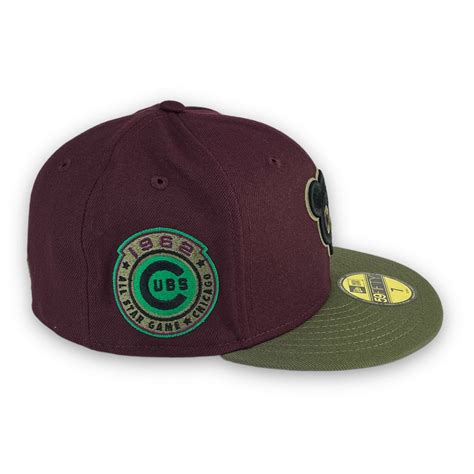 Cubs 59fifty New Era Maroon And Olive Fitted Hat Green Bottom Usa Cap King