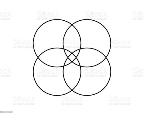 Venn Diagram Template With 4 Overlapped Circles Layout For Business Chart Presentation Logistic