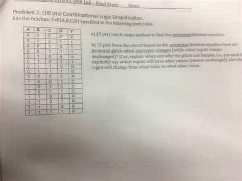 Solved Problem 2 10 Pts Combinational Logic