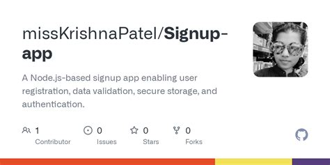 Github Misskrishnapatelsignup App A Nodejs Based Signup App Enabling User Registration