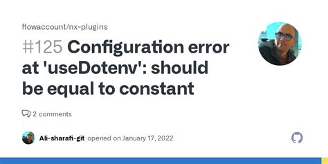 configuration error at usedotenv should be equal to constant · issue
