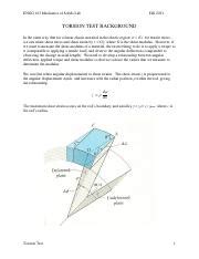 Torsion Test Lab Review Pdf ENGG Mechanics Of Solids Lab Fall TORSION TEST