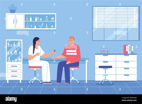 Food Allergy Composition The Doctor Tests For Allergies To Certain Types Of Foods And Beverages