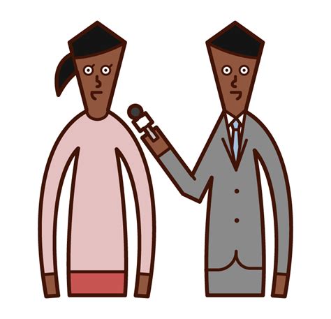 취재기자남성의 일러스트 무료 일러스트 소재집 Kukukeke