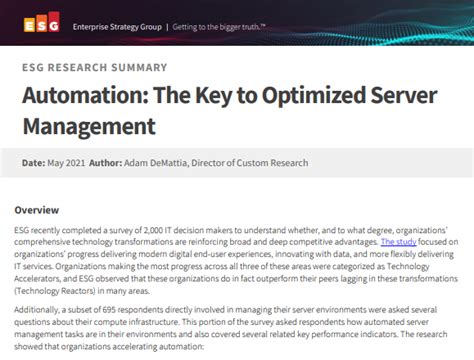 Automation The Key To Optimized Server Management