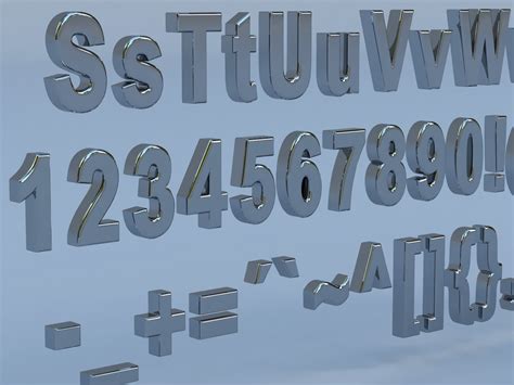 Alphanumerics Characters In Arial Format D Model Fbx Max Obj Stl Free D