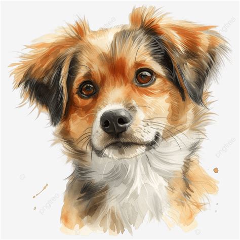 كلب ألوان مائية قصاصة فنية لطيف ألوان مائية حيوان أليف كلب Png صورة