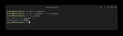 Running C Programs In Ubuntu Command Line