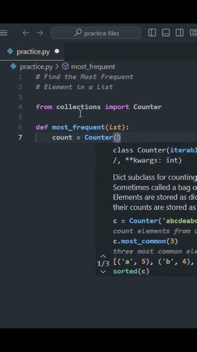 find most frequent python pythonprogramming coding learnpython
