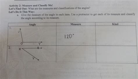 Solved: Activity 2: Measure and Classify Me! Let’s Find Out: What are the measures and ...