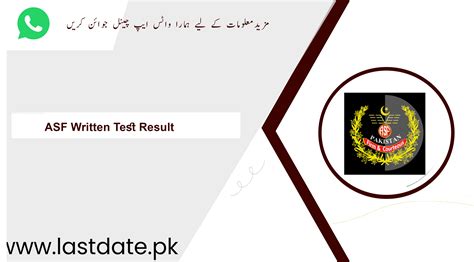 Asf Written Test Result 2025 Merit List Date