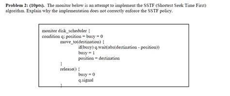 Solved Problem 2 10 Pts The Monitor Below Is An Attempt To Implement