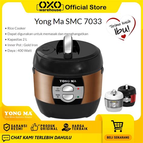 Jual Oxo Warehouse Yong Ma Rice Cooker Magicom 2 L Smc 7033 Garansi Resmi Low Watt Carbo Awet